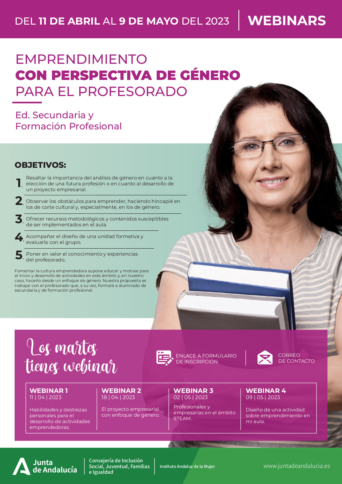 » Webinar dirigidas al profesorado sobre emprendimiento con perspectiva de género